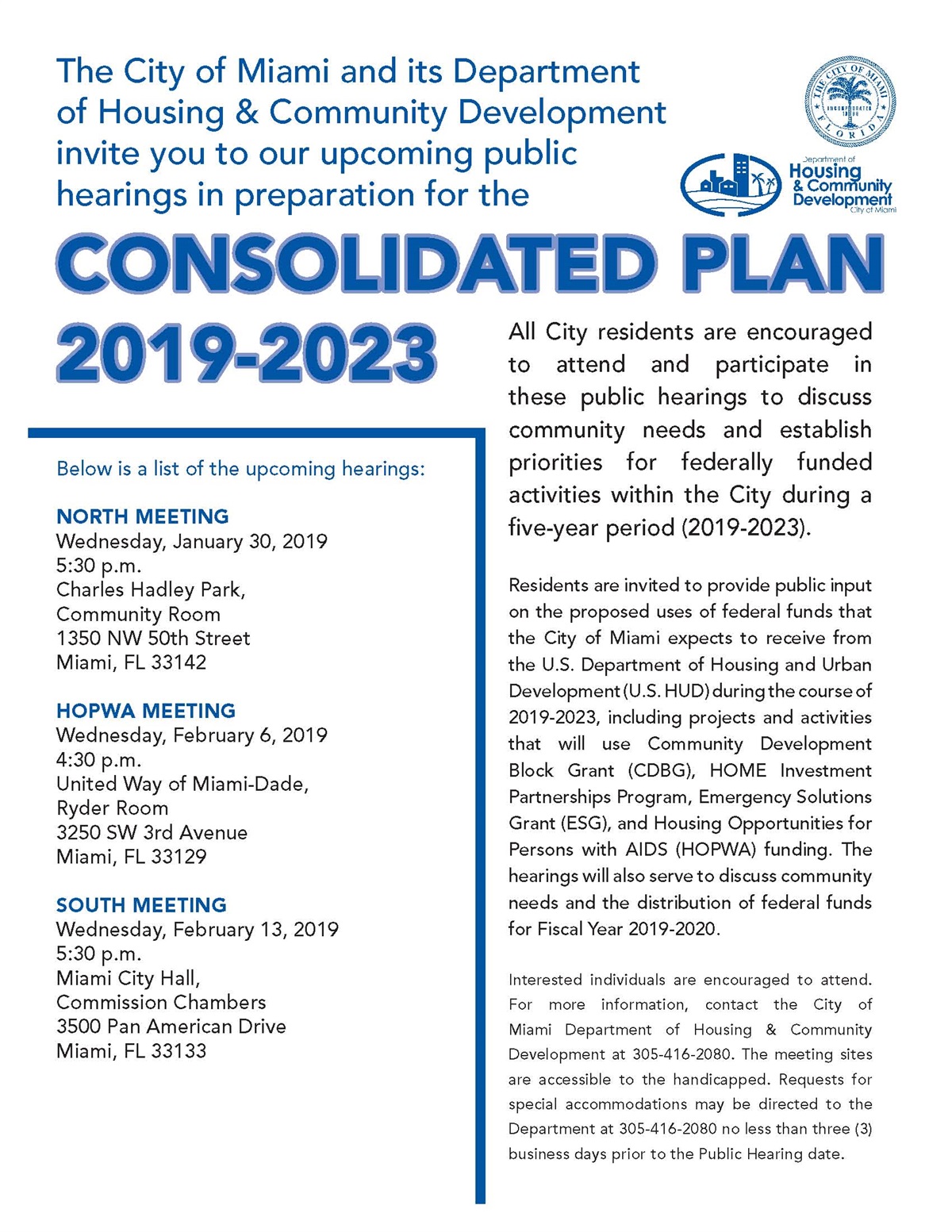 Housing & Community Development Consolidated Plan 2019-23 - Miami